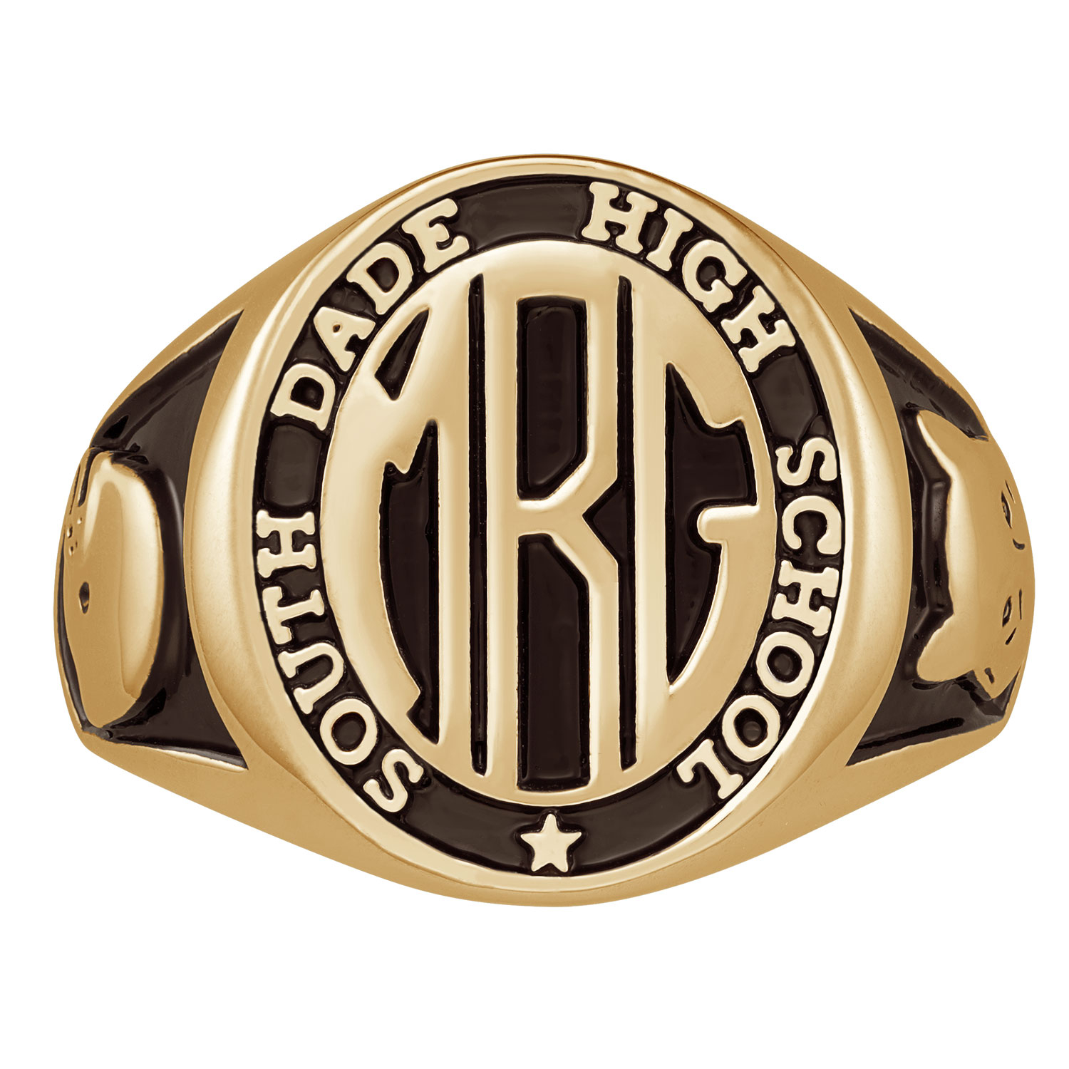 Gold over Sterling Men's Monogram Oval Class Ring